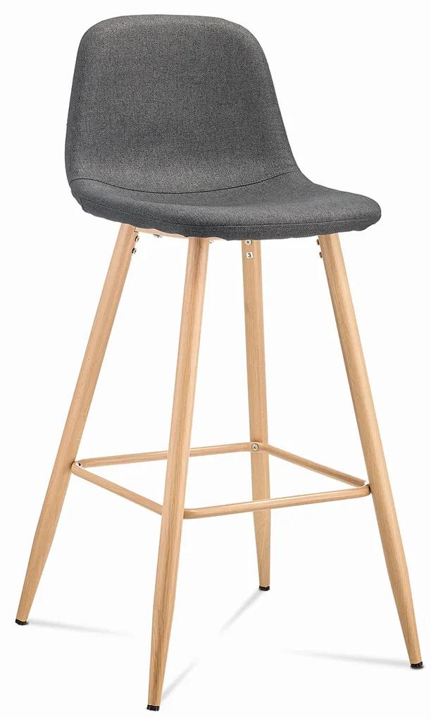 Artium Barová židle, šedá látka, kov buk -  CTB-111 GREY2