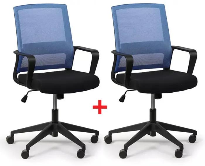 B2B Partner Kancelářská židle LOW 1+1 ZDARMA, modrá
