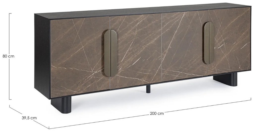 BIZZOTTO Příborník GARRISON hnědý 80x200 cm 0747345