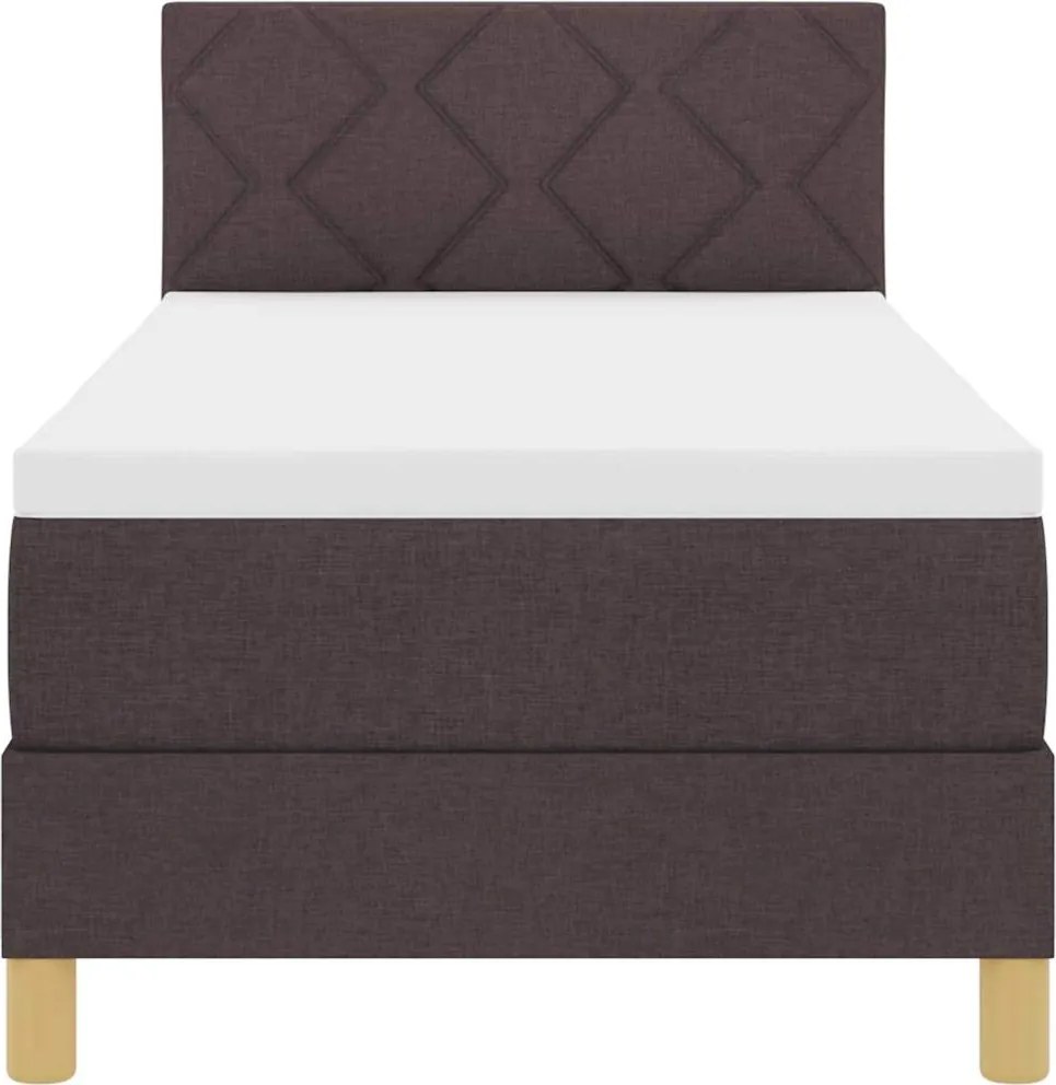 Postel s boxspringem s polštářem Tmavě hnědá 80 x 200 cm textil 3338954
