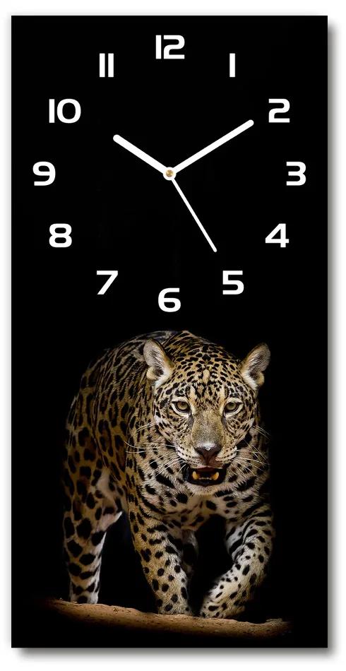 Wallmuralia Moderní hodiny nástěnné Jaguár 30x60 cm