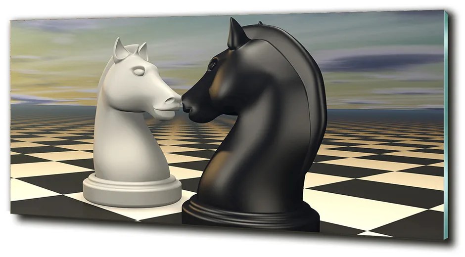 Wallmuralia Fotoobraz na skle Šachy koně 125x50 cm