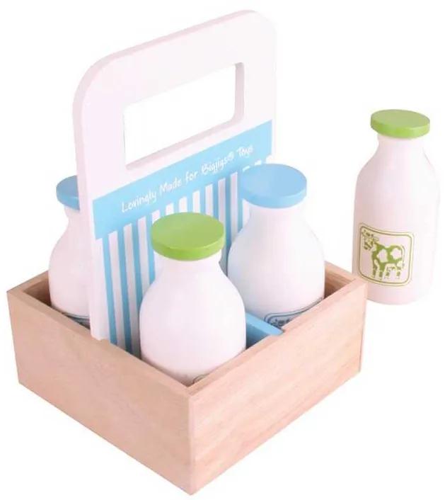 Bigjigs Toys Dřevěné hrací jídlo - mléko v přenosné krabičce