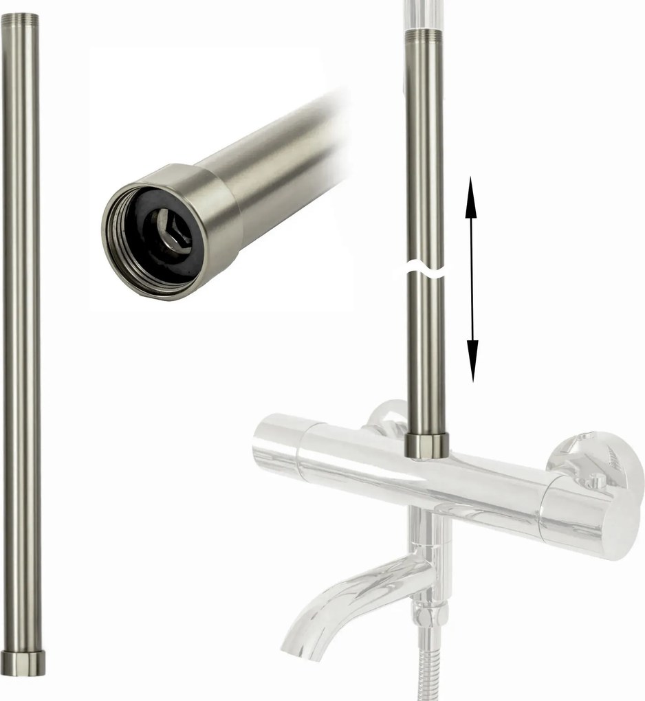 Prodloužení pro vanovou/sprchovou soupravu REA ø 25 mm - 50 cm, nikl kartáčovaný