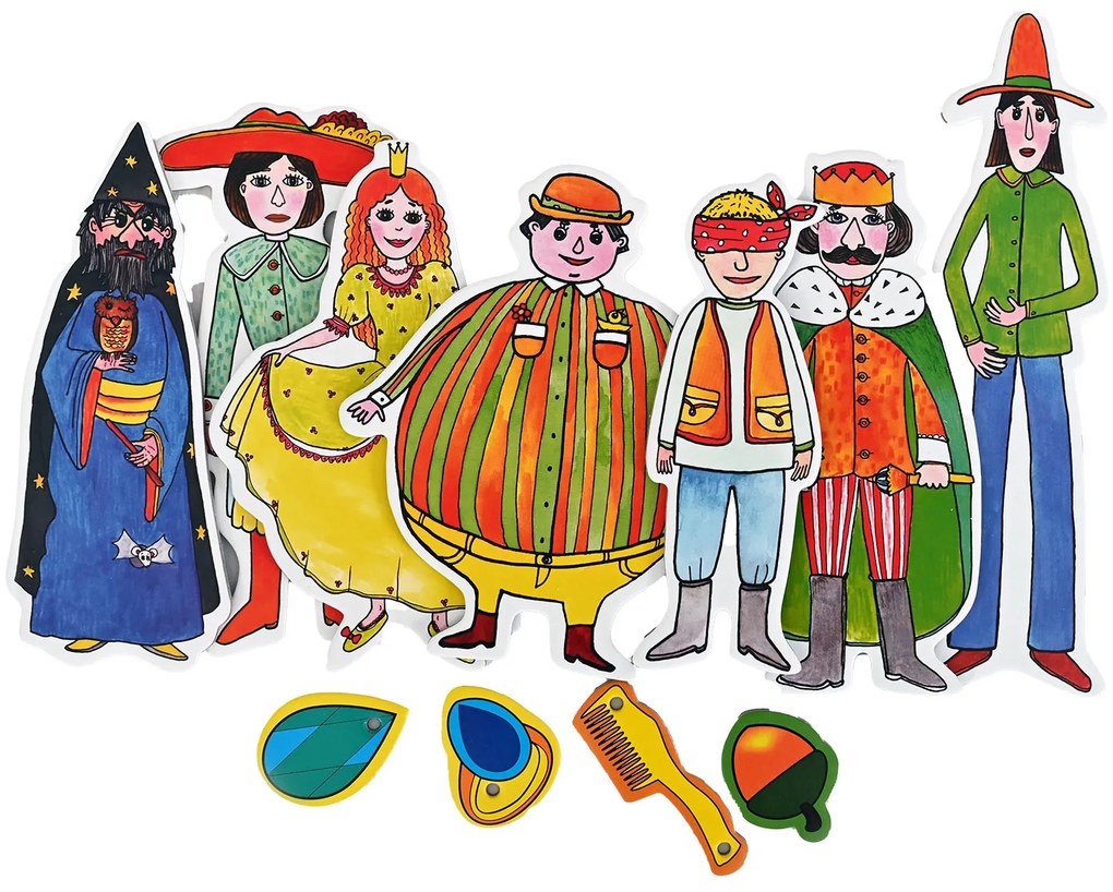 MARIONETINO Loutky pro děti - DLOUHÝ, ŠIROKÝ A BYSTROZRAKÝ - 7 ks