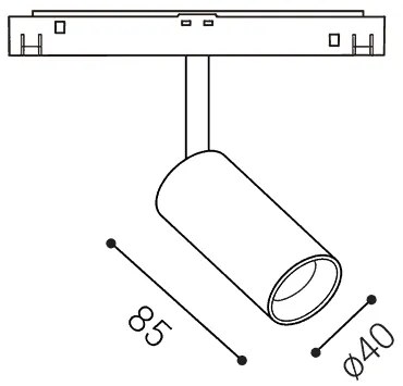 LED2 6094143D Mago II M, černý reflektor pro Mag track 48V, 10W 4000K DALI, Ø4cm