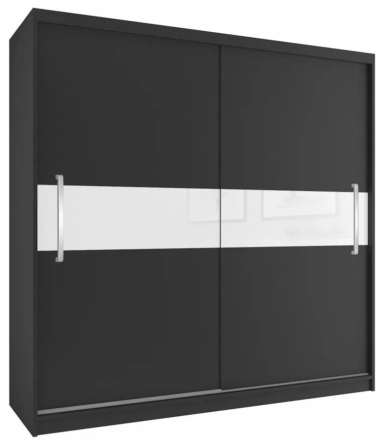 Šatní skříň s posuvnými dveřmi Verity 200 cm černá