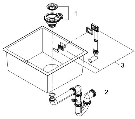 GROHE 31653AP0 - Dřez K700U 457 × 406 mm kámen/černá