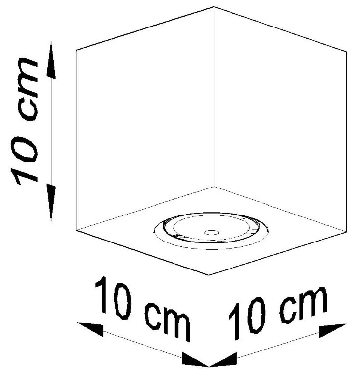 Stropní svítidlo Quad, 1x betonové stínidlo