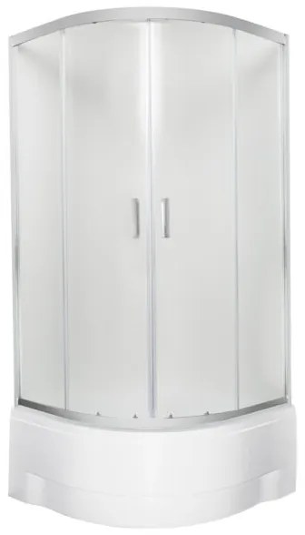 Novoterm Čtvrtkruhový sprchový kout NV-Malibu GL 80x80 chrom/textura + vysoká vanička