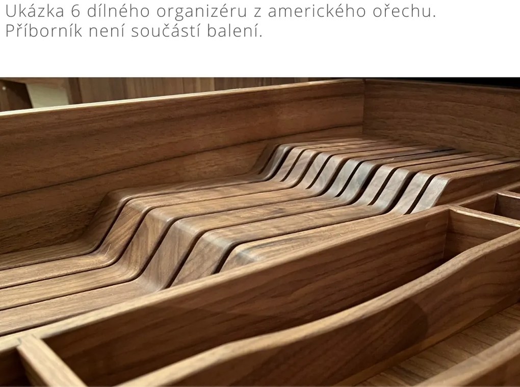 Dřevěný Organizér na Nože Materiál + díly: Dub 6 dílný