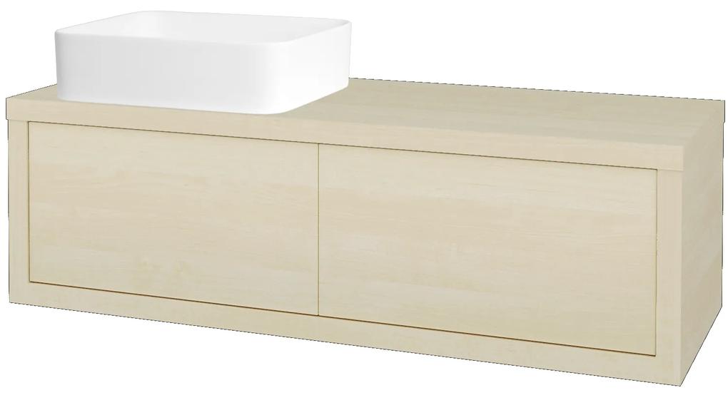 Dřevojas Koupelnová skříň STORM SZZ2 120 (umyvadlo Joy) Varianta: M01 Bílá mat / L01 Bílá vysoký lesk / Levé
