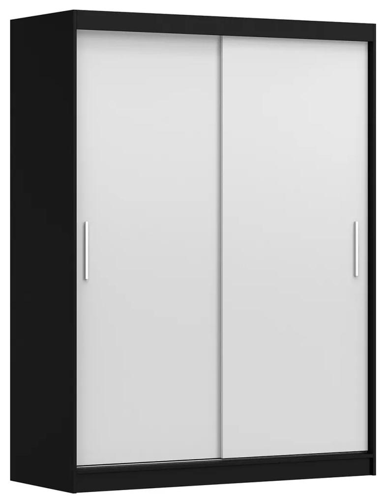 Idze Šatní skříň VISTA 04 150 cm černá/bílá, varianta bez osvětlení