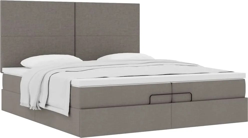 Osmanský rám postele s matracíes taupe 200x200cm textil 3313103