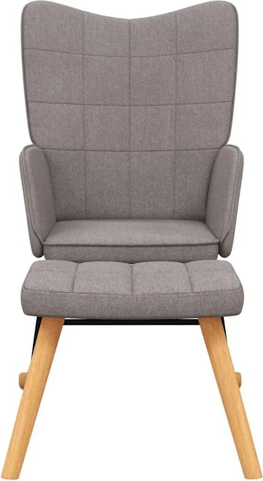 Houpací křeslo se stoličkou taupe textil 328027