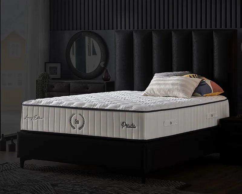 Čalouněná postel PRADA s matrací - černá 90 × 200 cm