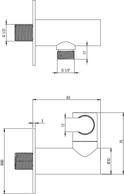 Deante Silia, úhlové zakončení, polohovatelný držák na ruční sprchu, bronzová, DEA-NQS_C57K