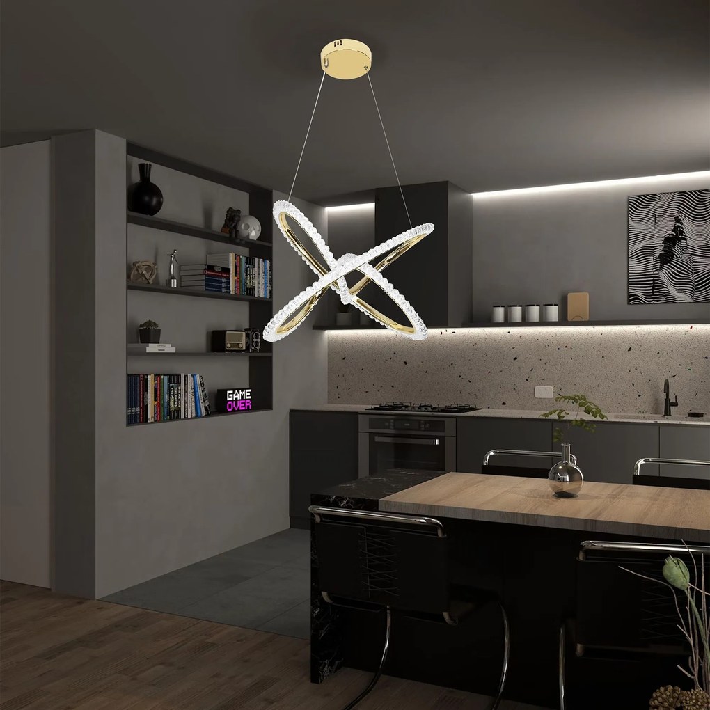 Toolight Moderní LED osvětlení Double Circle G035-CP zlaté