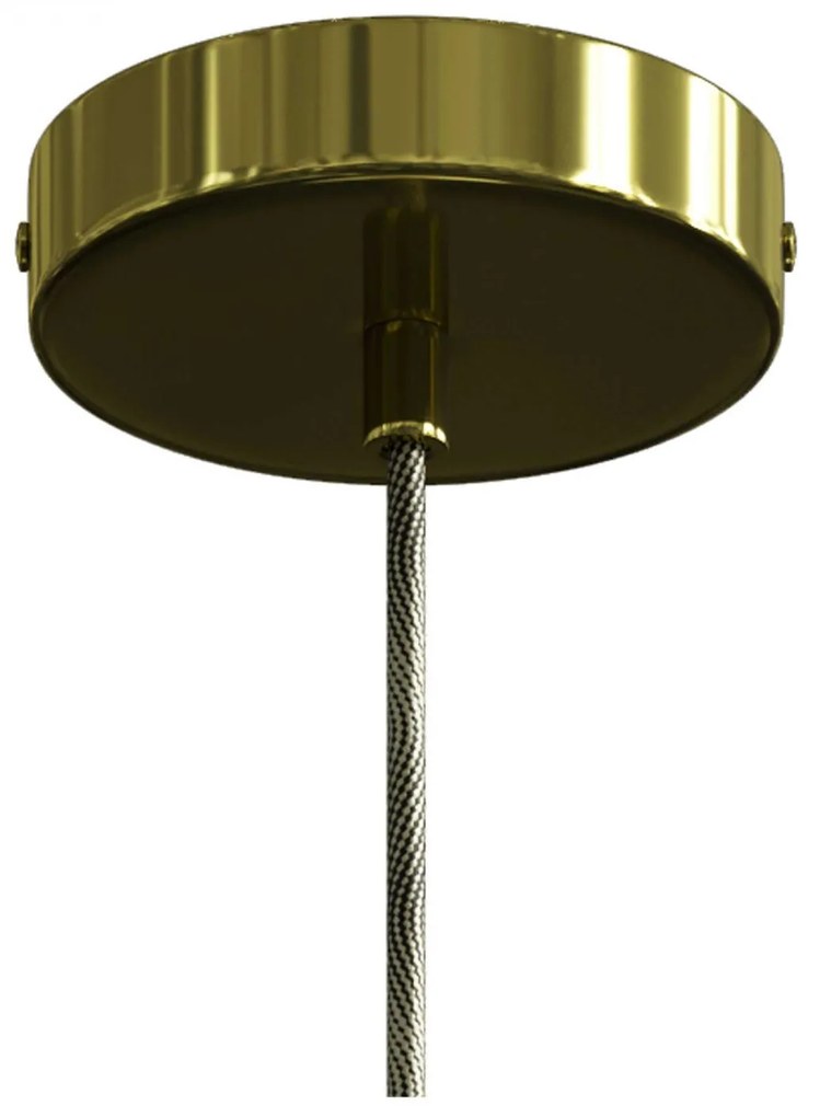 creative cables Závěsná lampa s textilním kabelem a kontrastními kovovými detaily Barva: Měď