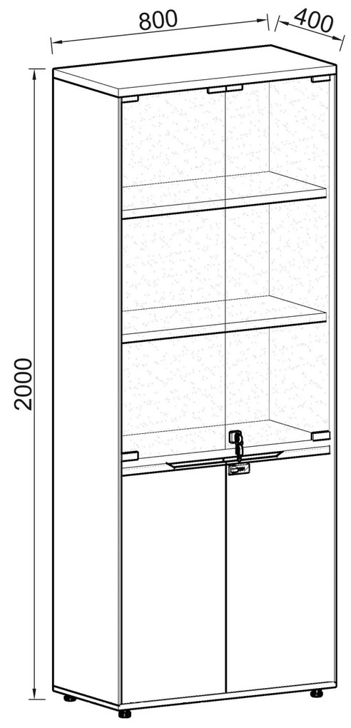 Vysoká kancelářská skříň Houseland Profit Pro 02 dub přírodní