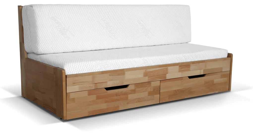 Rozkládací postel Kvadro A Zvolte možnost matrace: S matrací, Barva dřeva: Sonoma