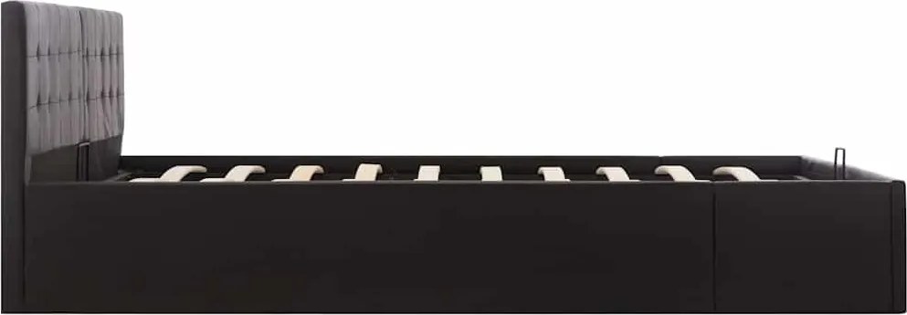 Rám postele zvedací úložný prostor černý umělá kůže 180x200 cm 285515
