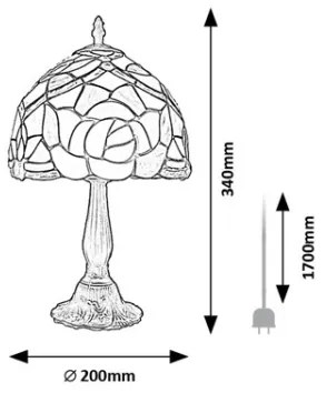 Brilagi - Tiffany vitrážová stolní lampa GARLAN 1xE14/40W/230V