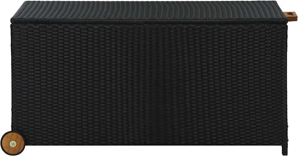 Zahradní úložný box černý 120x 65 x 61 cm polyratan 310089
