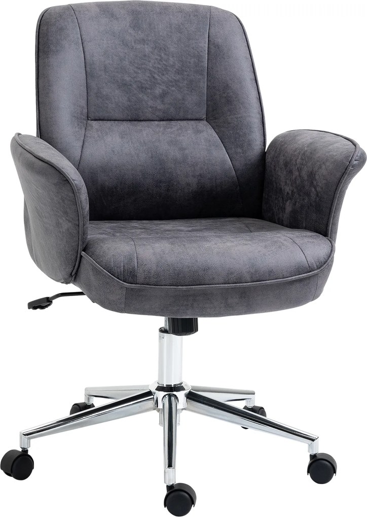 Kancelářská židle Vinsetto XXL, ergonomická kancelářská židle s houpací funkcí, výškově nastavitelná, max. nosnost 120 kg, šedá