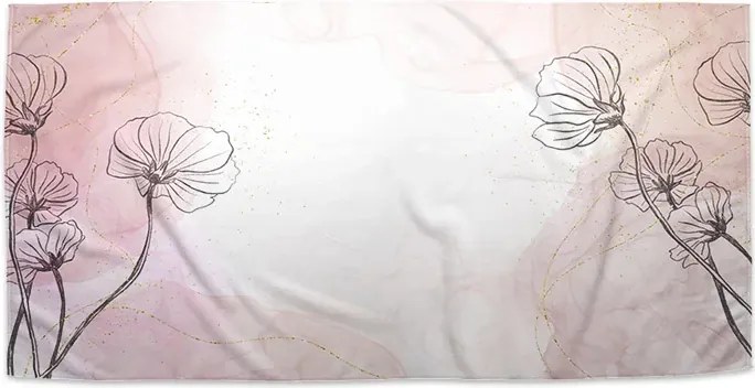 Sablio Ručník Růžový akvarel - 30x50 cm