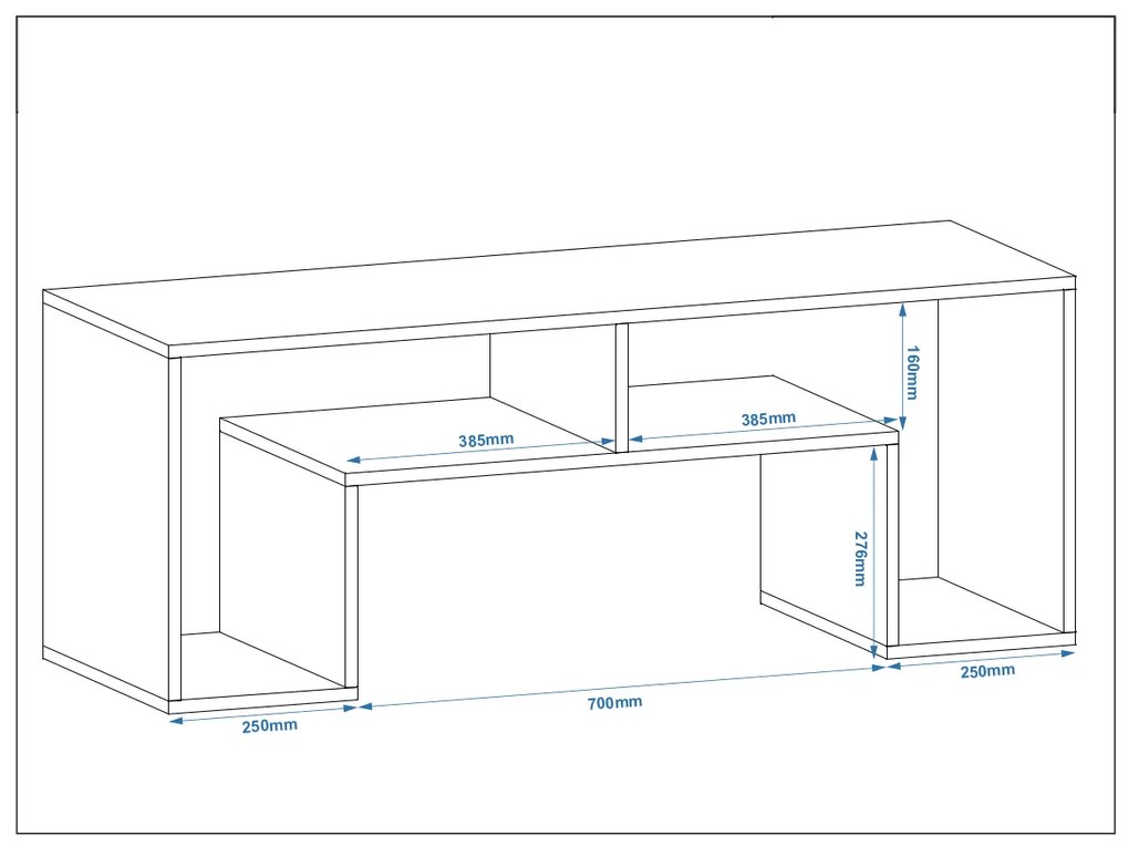 Vomaks unit, s.r.o. Televizní stolek OSLO Barva: dub kraft - bílý