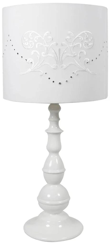 Stolní klasická lampa MANTUA, 1xE27, 60W, bílá Clx