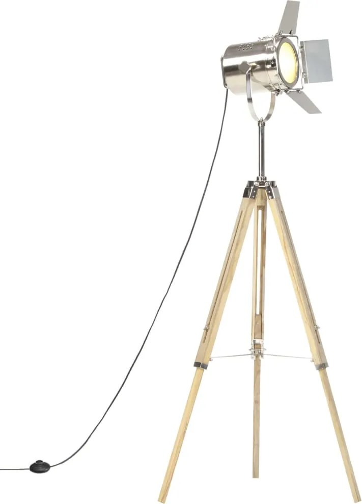 vidaXL Stojací lampa na stativu masivní mangovníkové dřevo 140 cm
