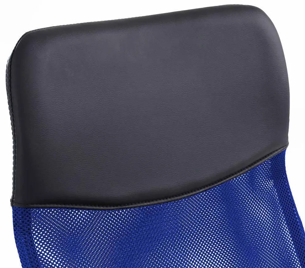 Ergonomická kancelářská židle s vysokou opěrkou - modrá