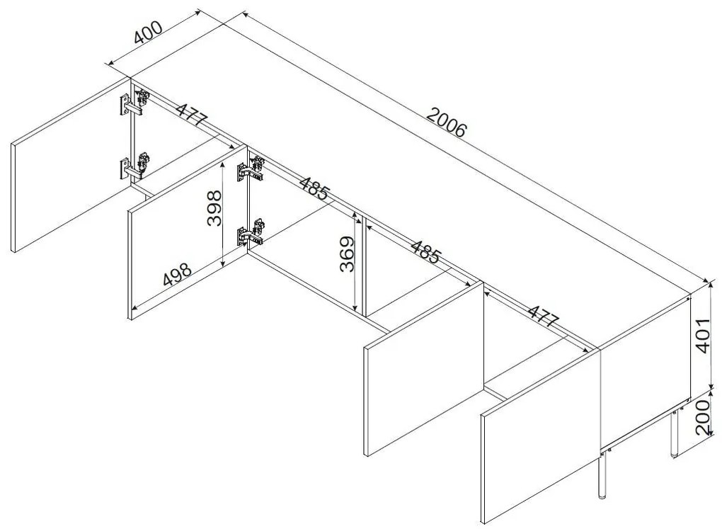 TV stolek Isla II černý