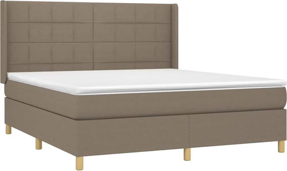 Box spring postel s matrací taupe 180x200 cm textil 3132013
