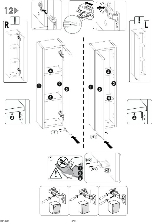 Závěsná koupelnová skříňka Capri 830 1D dub kraft zlatý