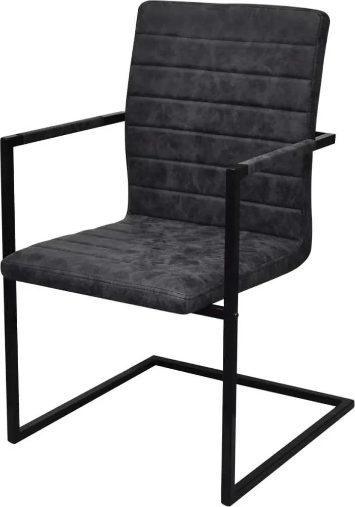 vidaXL Konzolové jídelní židle 2 ks černé umělá kůže [242285]