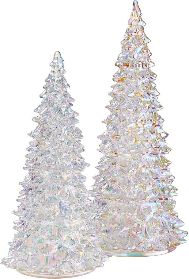 CRYSTAL LED Jedle skleněná 22 cm - stříbrná