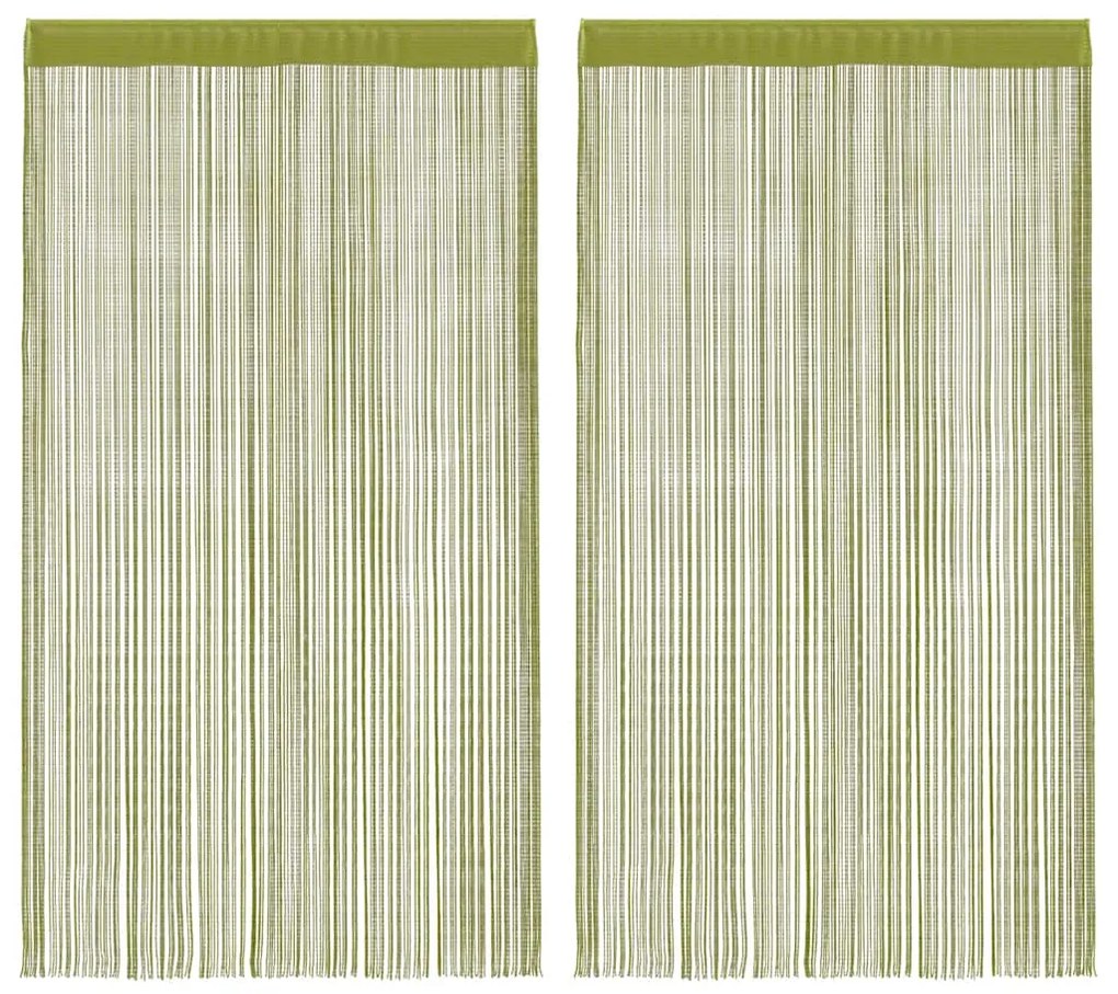 Provázkové záclony, 2 ks, 140x250 cm, zelená 132413