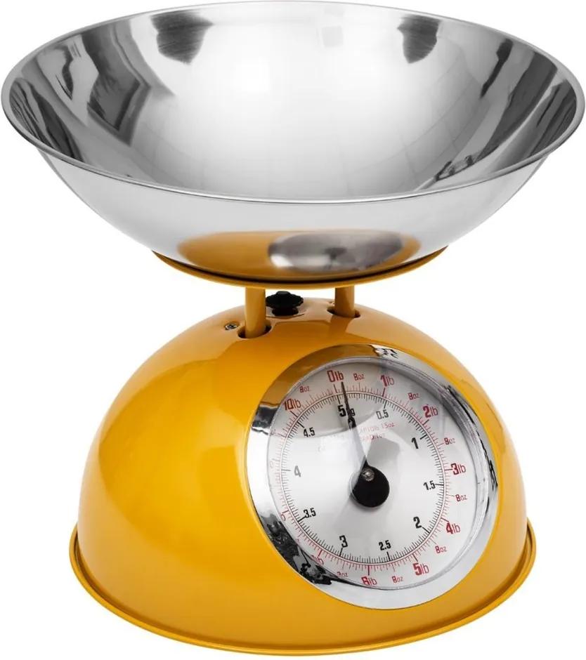 Mechanická váha, kuchyňská váha, designová váha  RETRO DESIGN, 5 kg, barva žlutá (3560234520110)