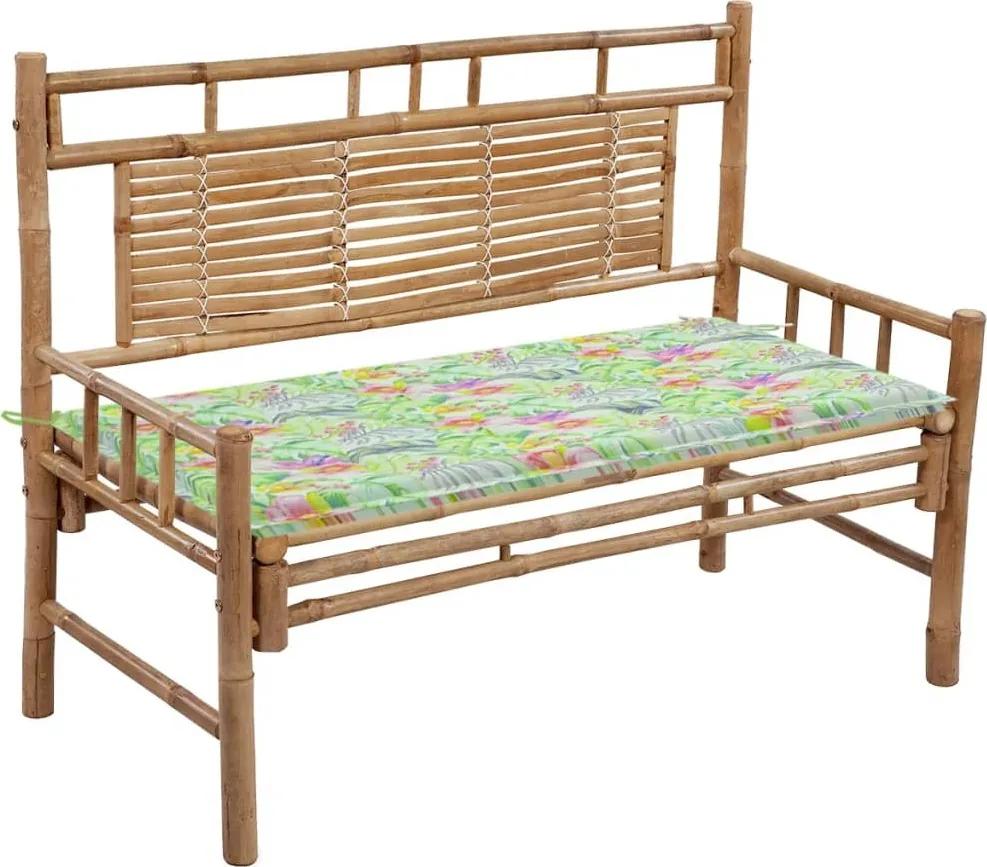 vidaXL Zahradní lavice s poduškou 120 cm bambus [3063884] Barva: Jasně zelená