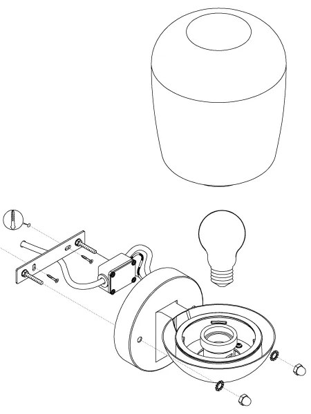 Eglo 98701 - Venkovní nástěnné svítidlo DONATORI 1xE27/60W/230V IP44