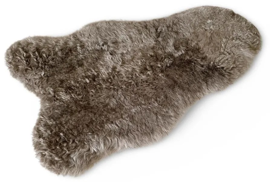 Islandská jehněčí kůže, šedohnědá - taupe, barvená, střižený chlup, velikost III