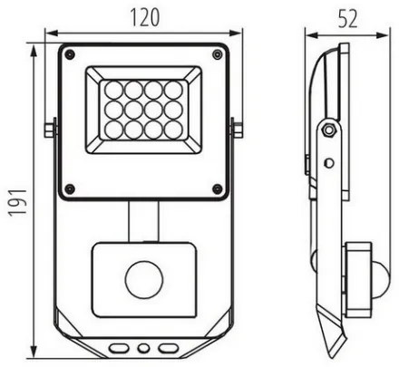 LED reflektor s čidlem Kanlux ACETE 10W CCT SE GR 38495 IP44 nastavitelná teplota barvy