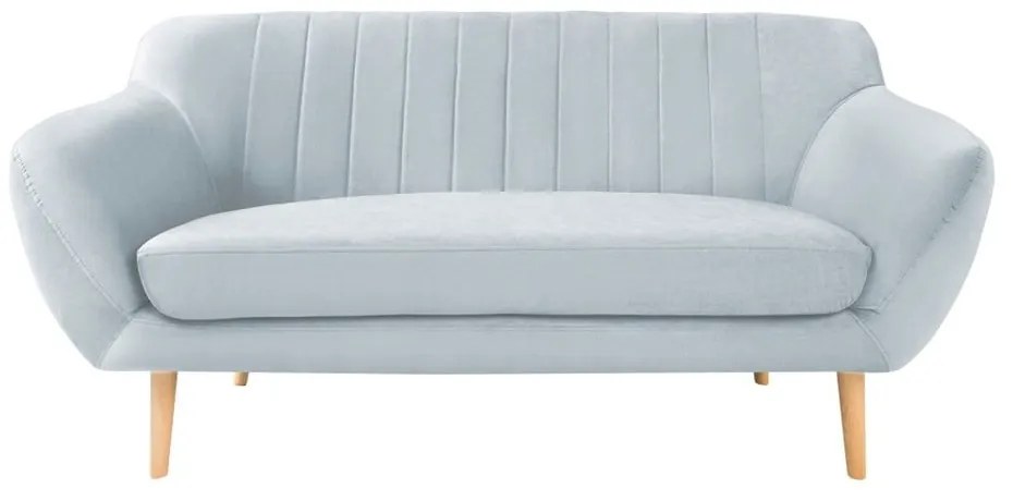 Světle modrá sametová pohovka Mazzini Sofas Sardaigne, 158 cm