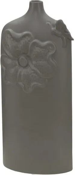 Tmavě šedá porcelánová váza Mauro Ferretti Fleur, výška 39,5 cm