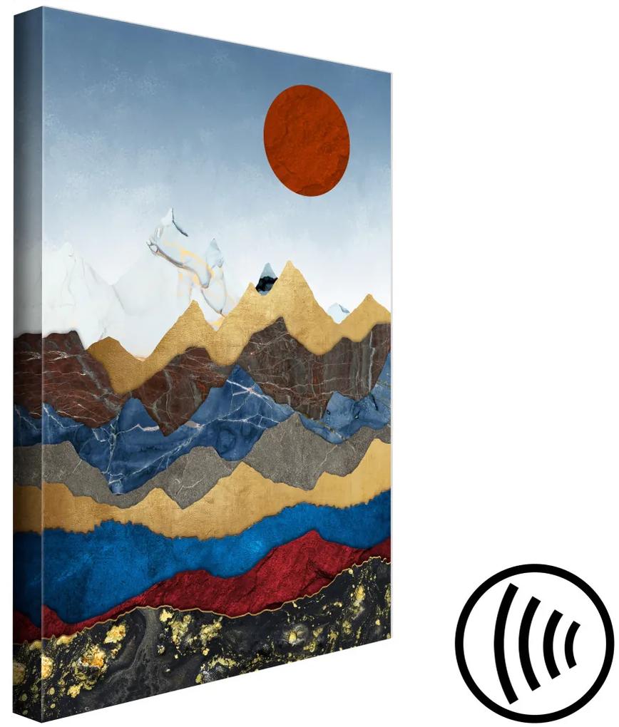 Obraz Modernistická příroda (1-dílný) - barevná krajina na vrcholu hor
