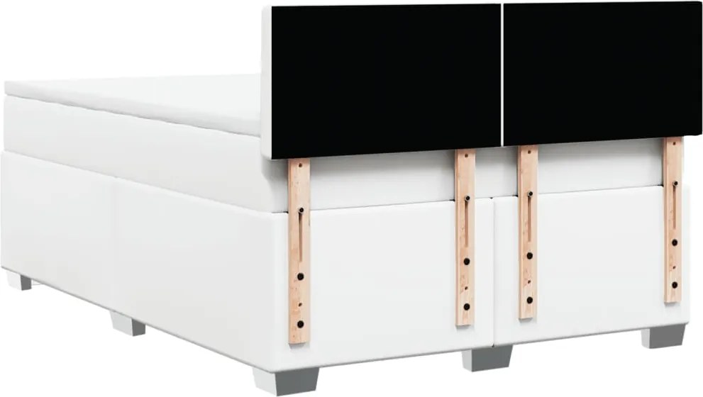 Box spring postel s matrací bílá 140 x 190 cm umělá kůže 3286121