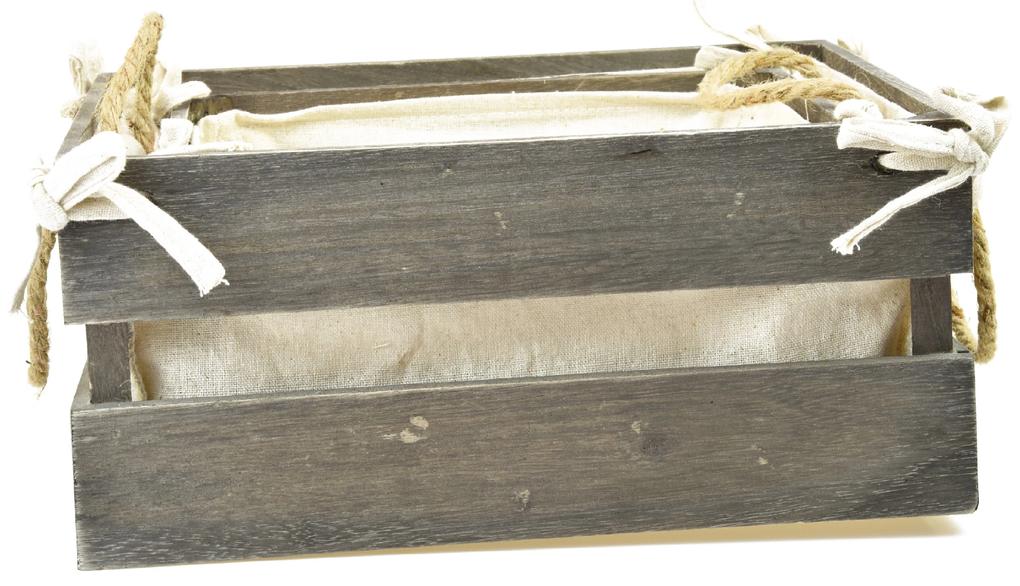 Vingo Dřevěná bedýnka šedé barvy Rozměry (cm): 33x27, v. 15